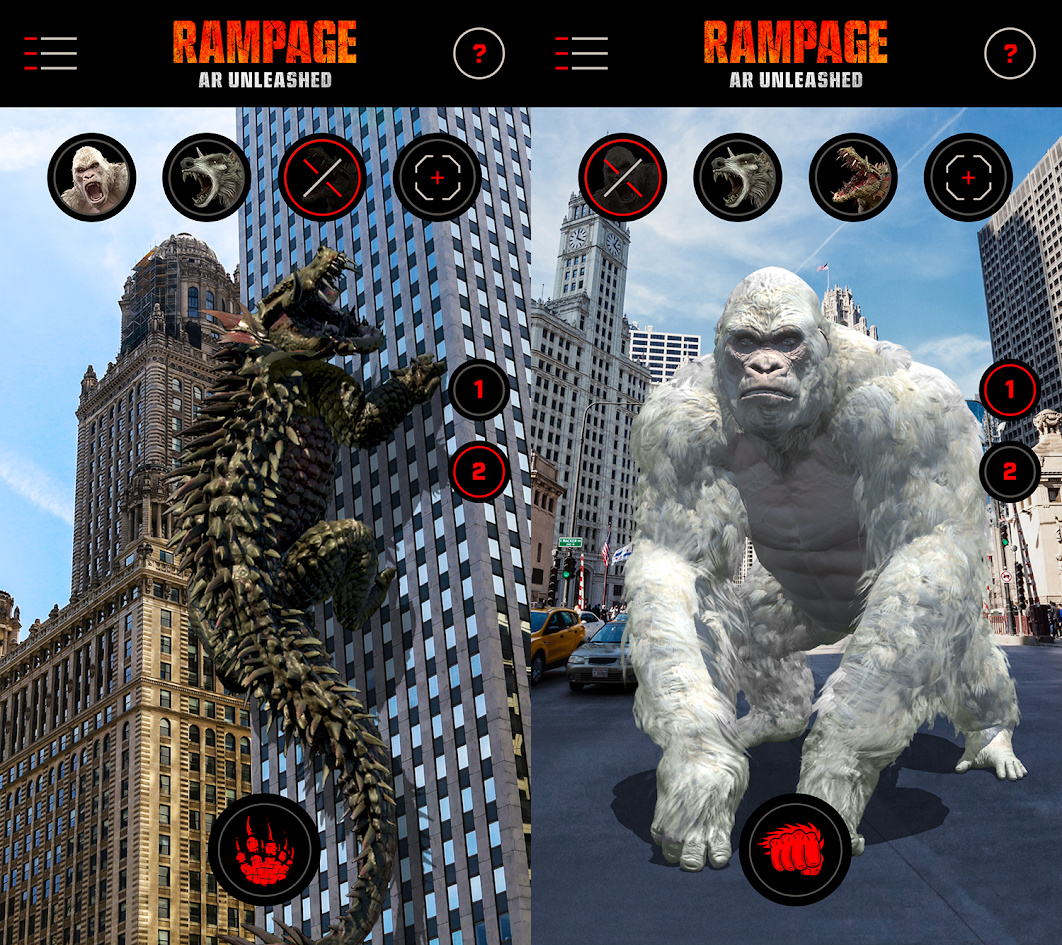 Rampage: AR Unleashed - an AR app that let you summon Rampage monsters ...