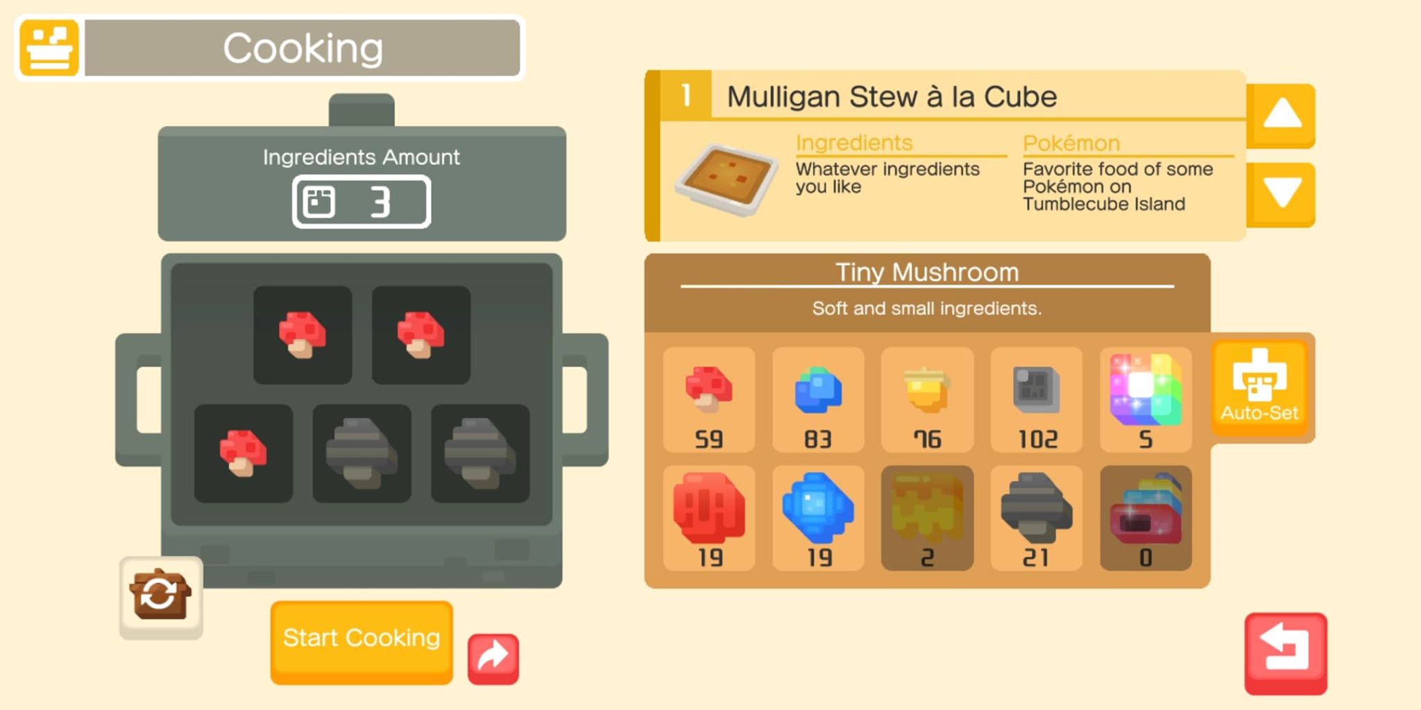 Pokémon Quest Guide - Cooking Recipes and the type of Pokémon it ...
