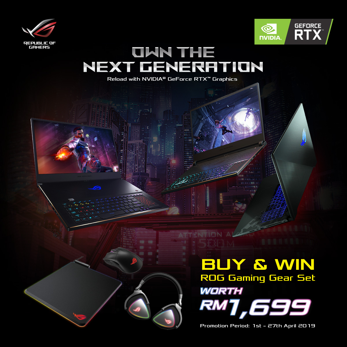 Buy selected ROG RTX laptops and win ROG peripherals worth RM1,699 ...