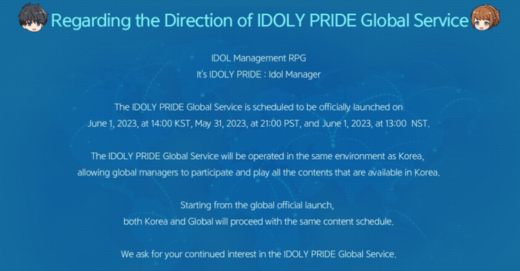 Idoly Pride Global Version Scheduled To Release Tomorrow Will Follow Korea's Content Schedule ...